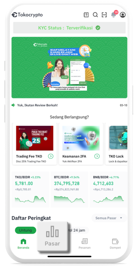 Gunakan Price Alert di Aplikasi Tokocrypto – Tokocrypto